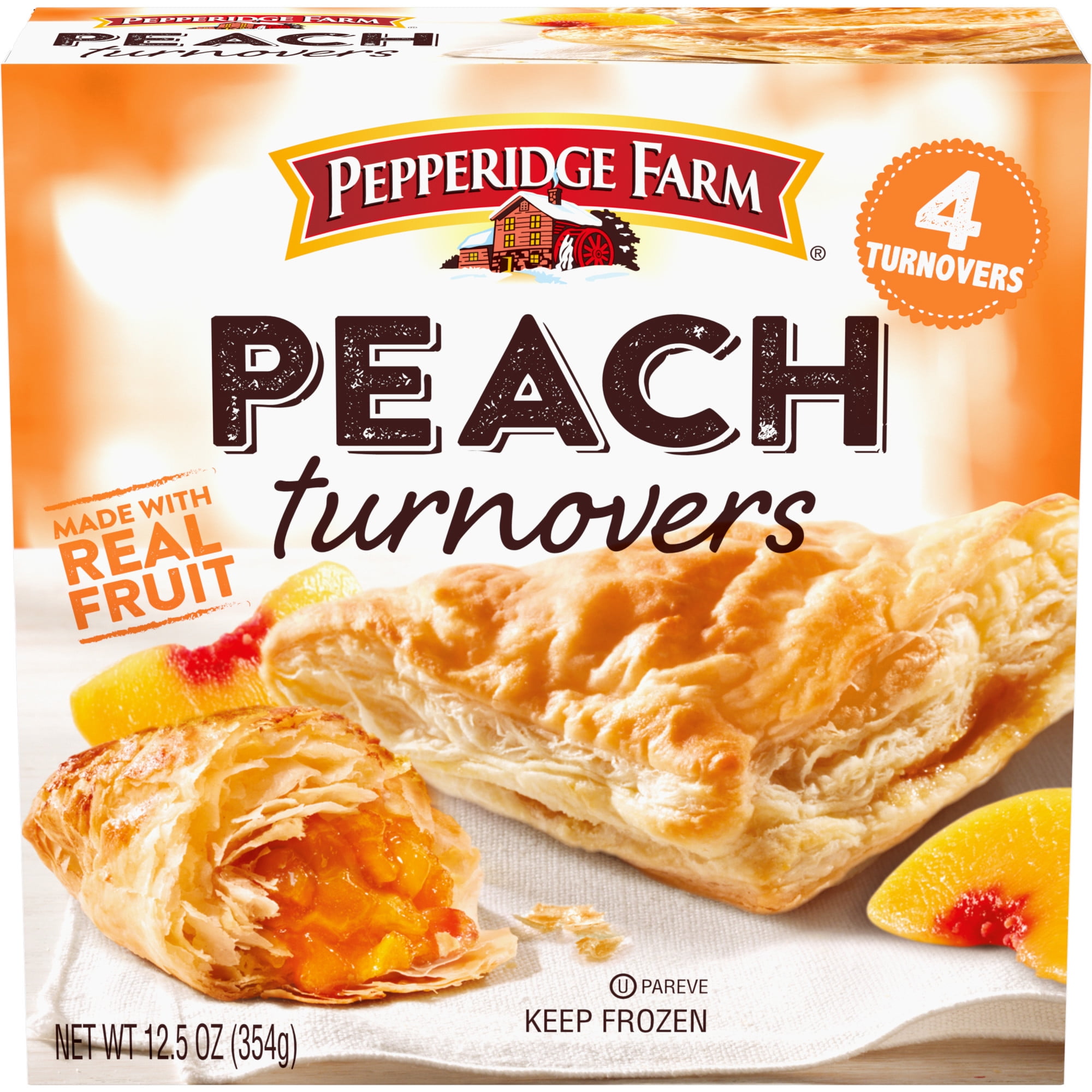 Pepperidge Farm Peach Turnovers Pastries, 4-Count 12.5 oz. Box ...