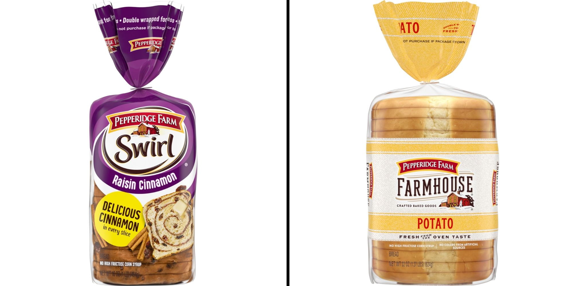 Pepperidge Farm Raisin Cinnamon Swirl Bread 16 oz & Farmhouse Potato ...