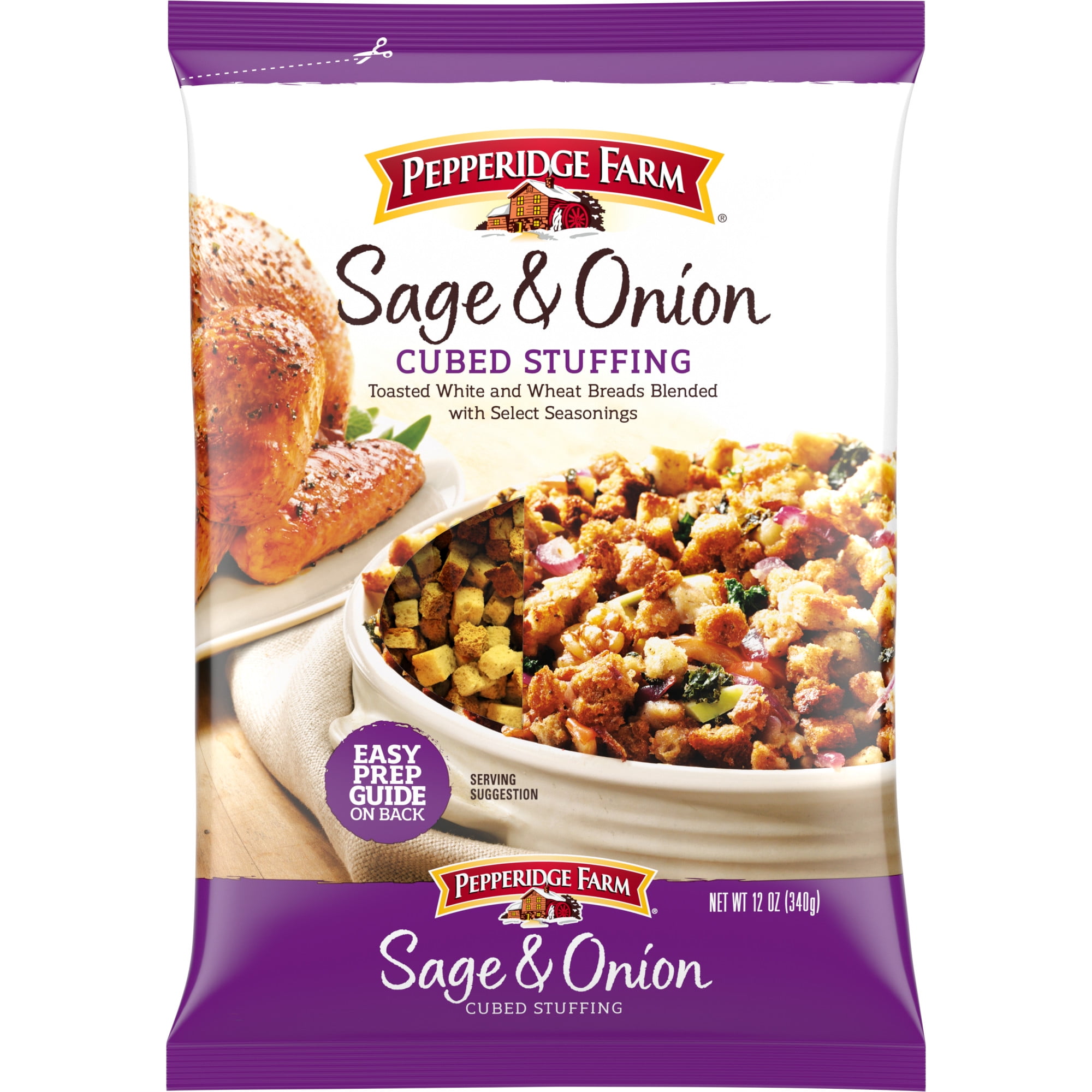 Pepperidge Farm Seasoned Sage & Onion Cubed Stuffing Mix, 12 oz. Bag ...
