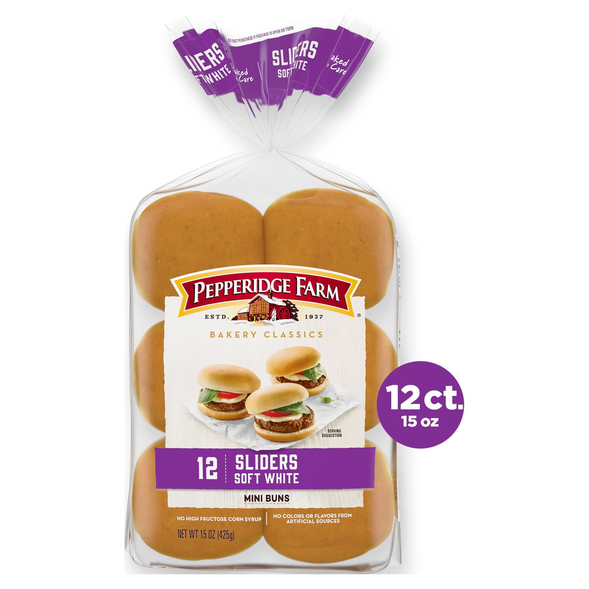 Pepperidge Farm Soft White Slider Buns, 12-Pack Bag - Walmart.com
