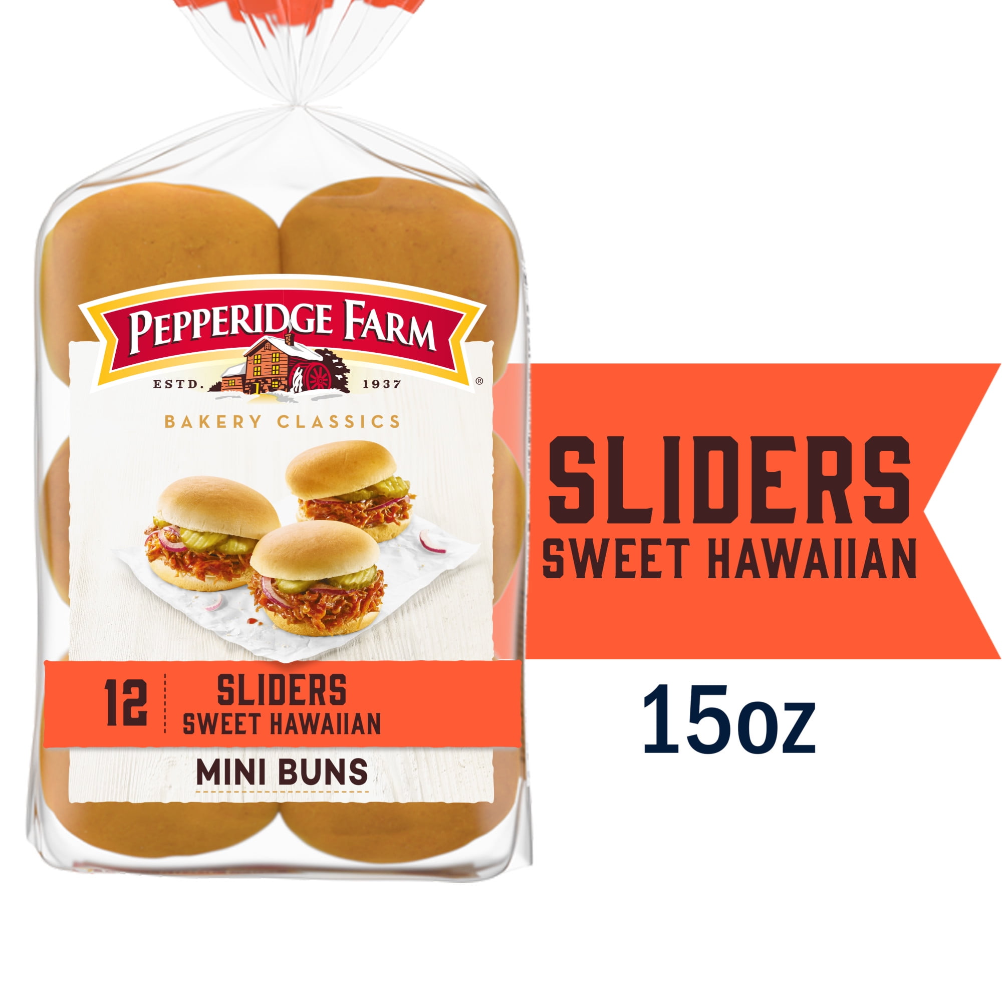 Pepperidge Farm Sweet Hawaiian Slider Buns 12 Pack Small Sweet Buns for ...