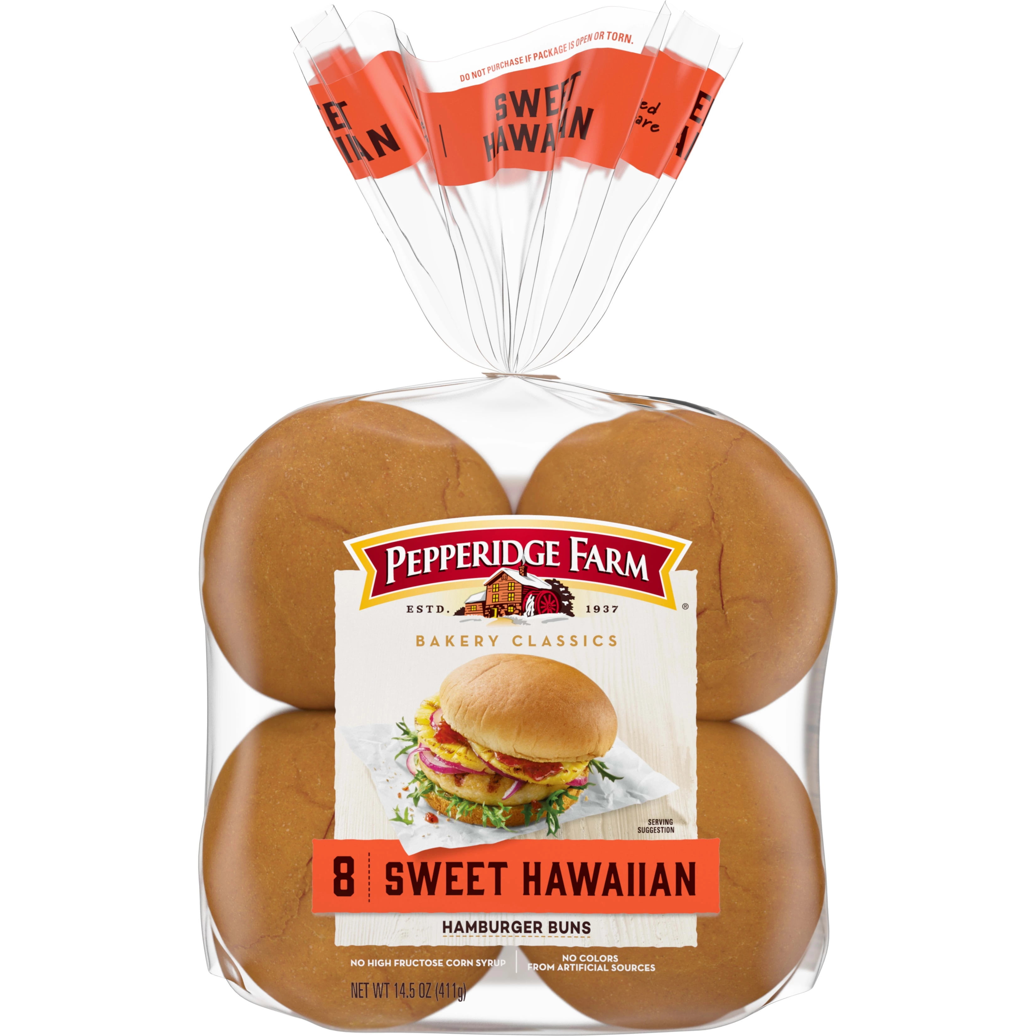 Pepperidge Farm Sweet Hawaiian Sweet & Soft Hamburger Buns, 3-Pack 8 ...