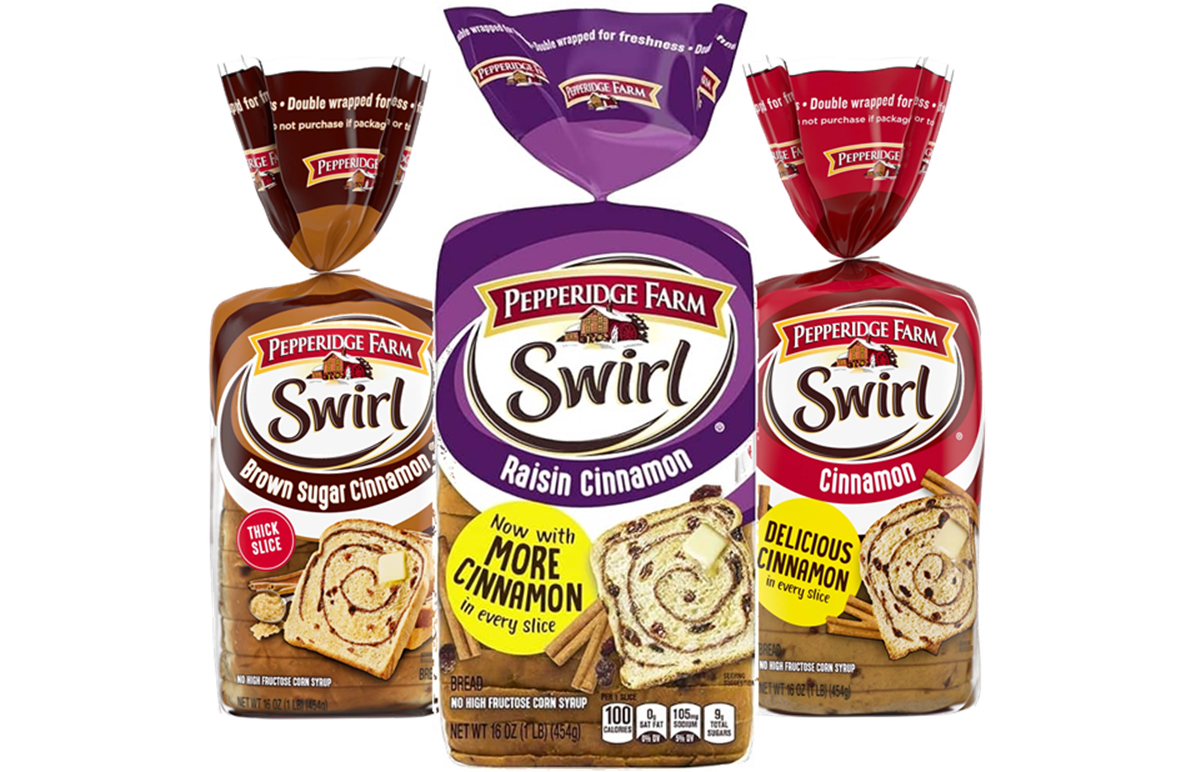 Pepperidge Farm Swirl Brown Sugar Cinnamon, Swirl Raisin Cinnamon ...