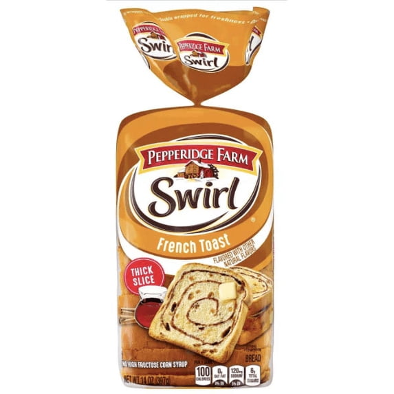 Pepperidge Farm Fresh Baked French Toast Swirl Bread, Thick Slice, 4 ...