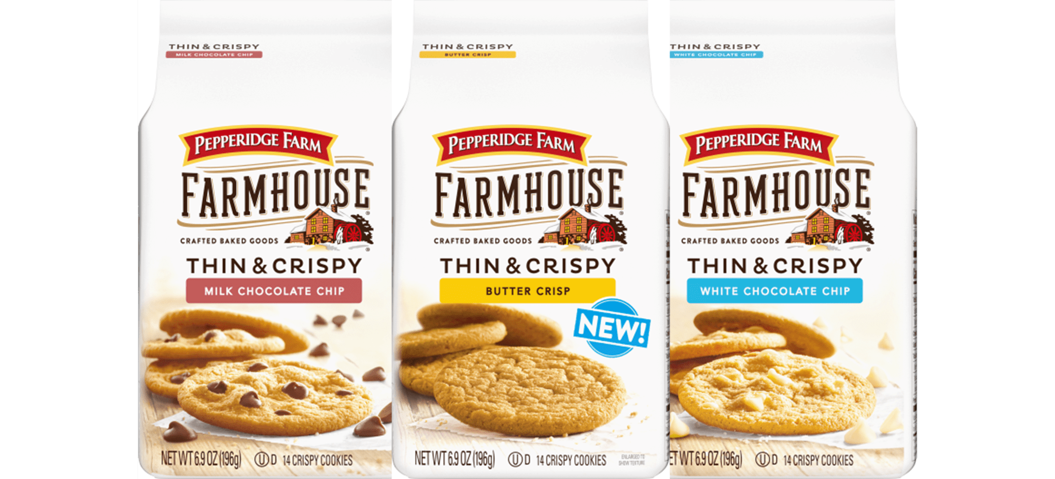 Pepperidge Farm Thin & Crispy Butter, Milk Chocolate & White Chocolate ...