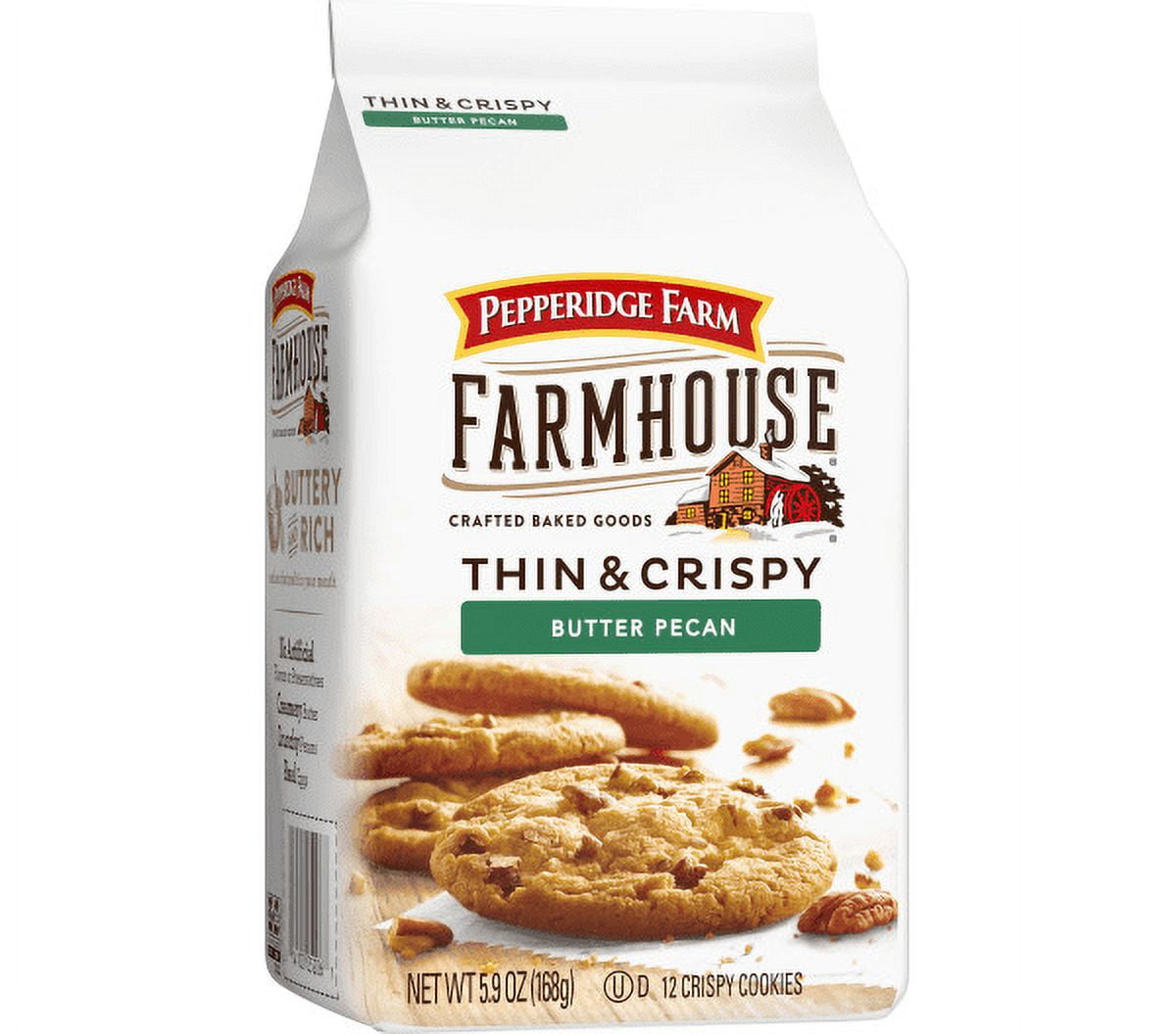 Pepperidge Farmhouse Thin & Crispy Butter Pecan Cookies, 3-Pack ...