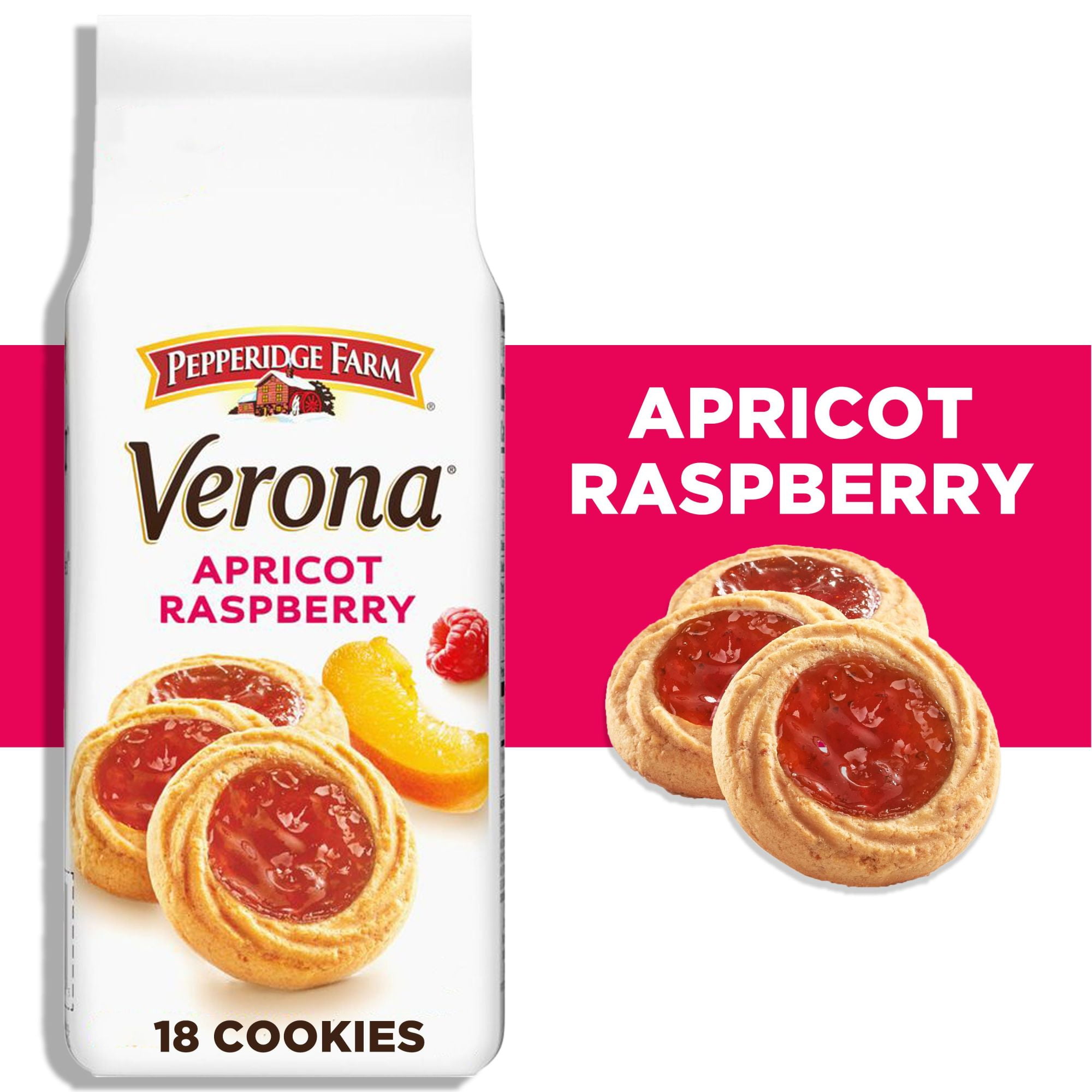 Pepperidge Farm Verona Apricot Raspberry Thumbprint Cookies, 6.75 oz ...