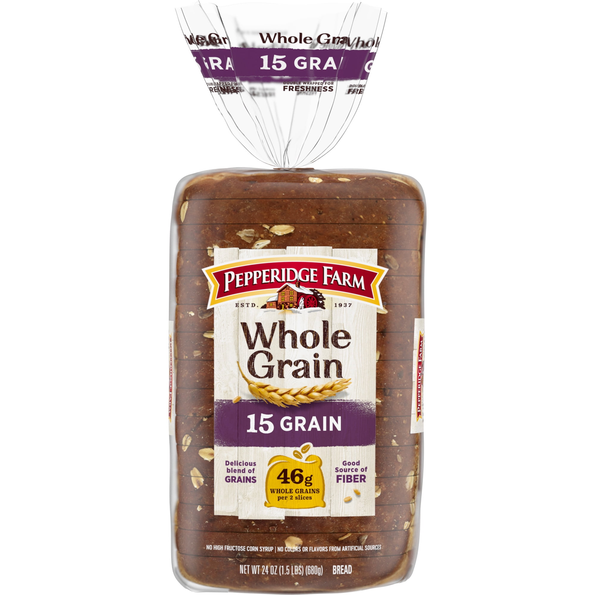 Pepperidge Farm Whole Grain 15 Grain Bread, 24 oz. Loaf - Walmart.com