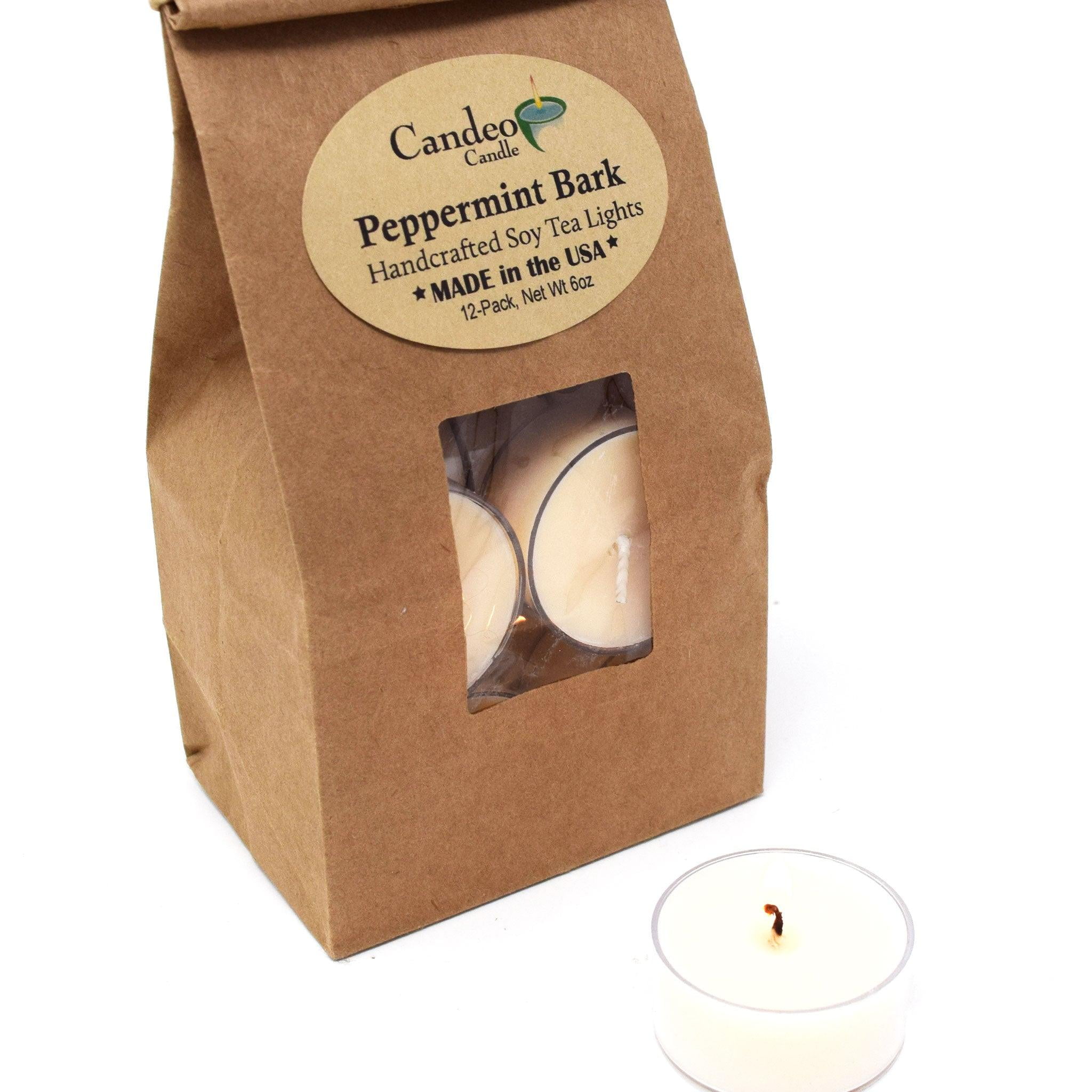 Peppermint Bark, Soy Tea Light 12-Pack - Walmart.com