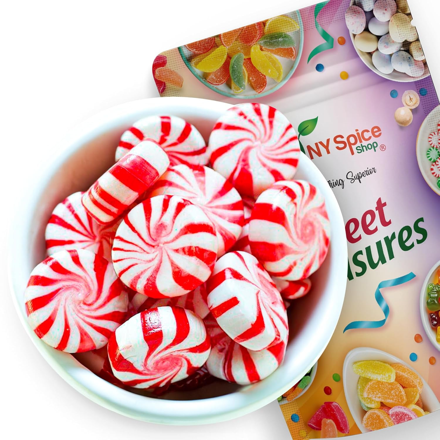 Peppermint Candy Bulk Christmas Candy - 2 Pound Starlight Candy ...