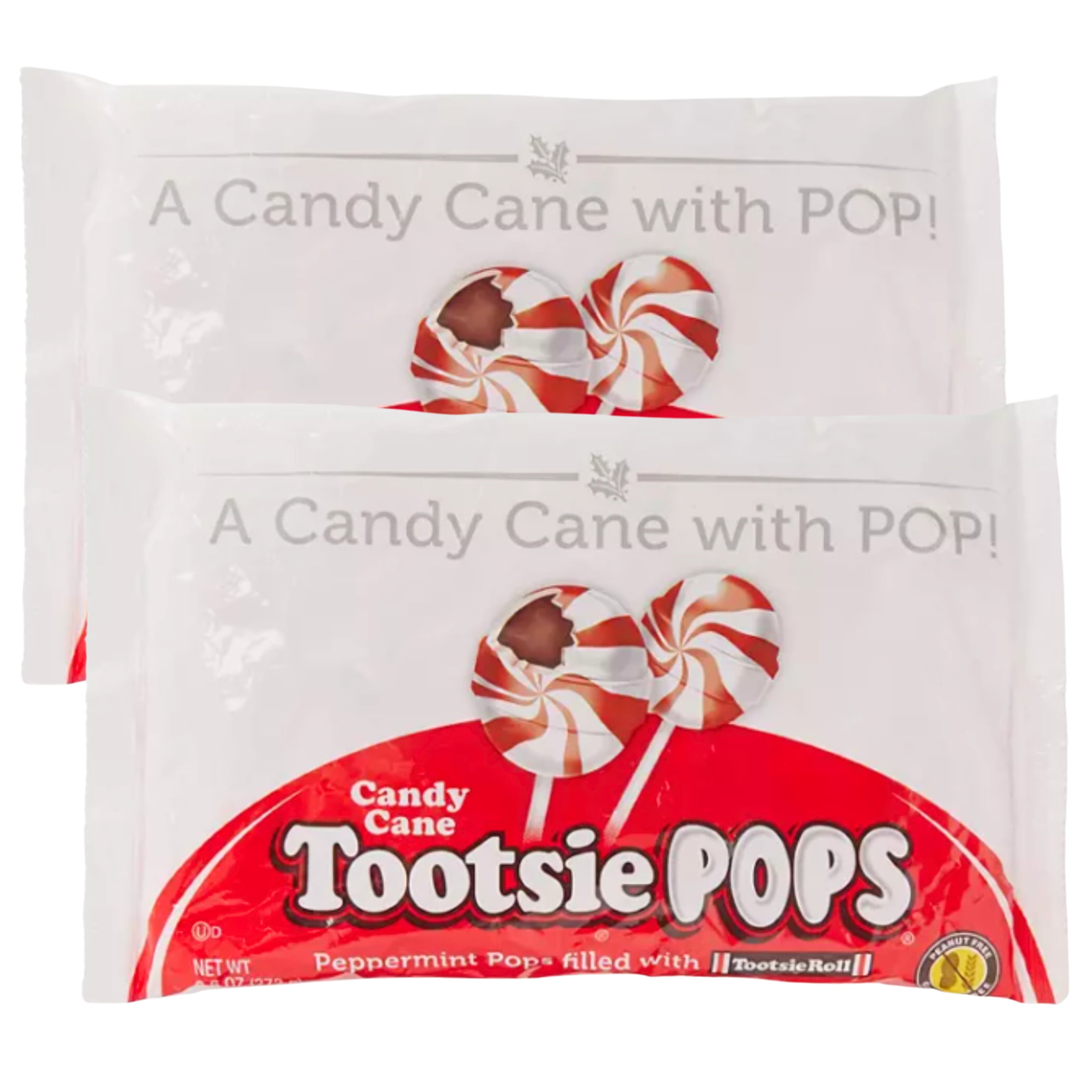 Peppermint Candy Cane Pops 9.6 oz Individually Wrapped Lollipops for ...