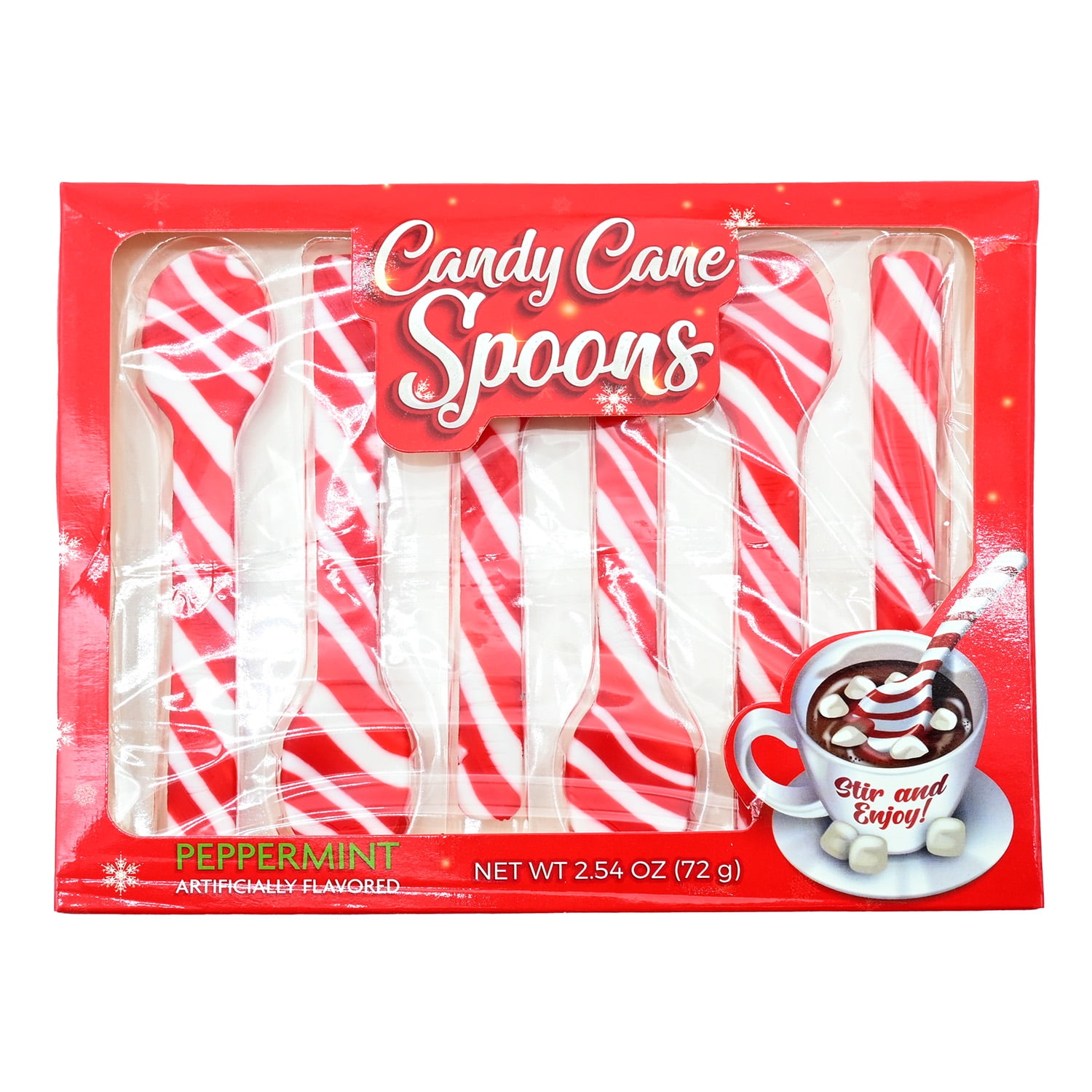 Peppermint Candy Cane Spoons 6pk - Walmart.com