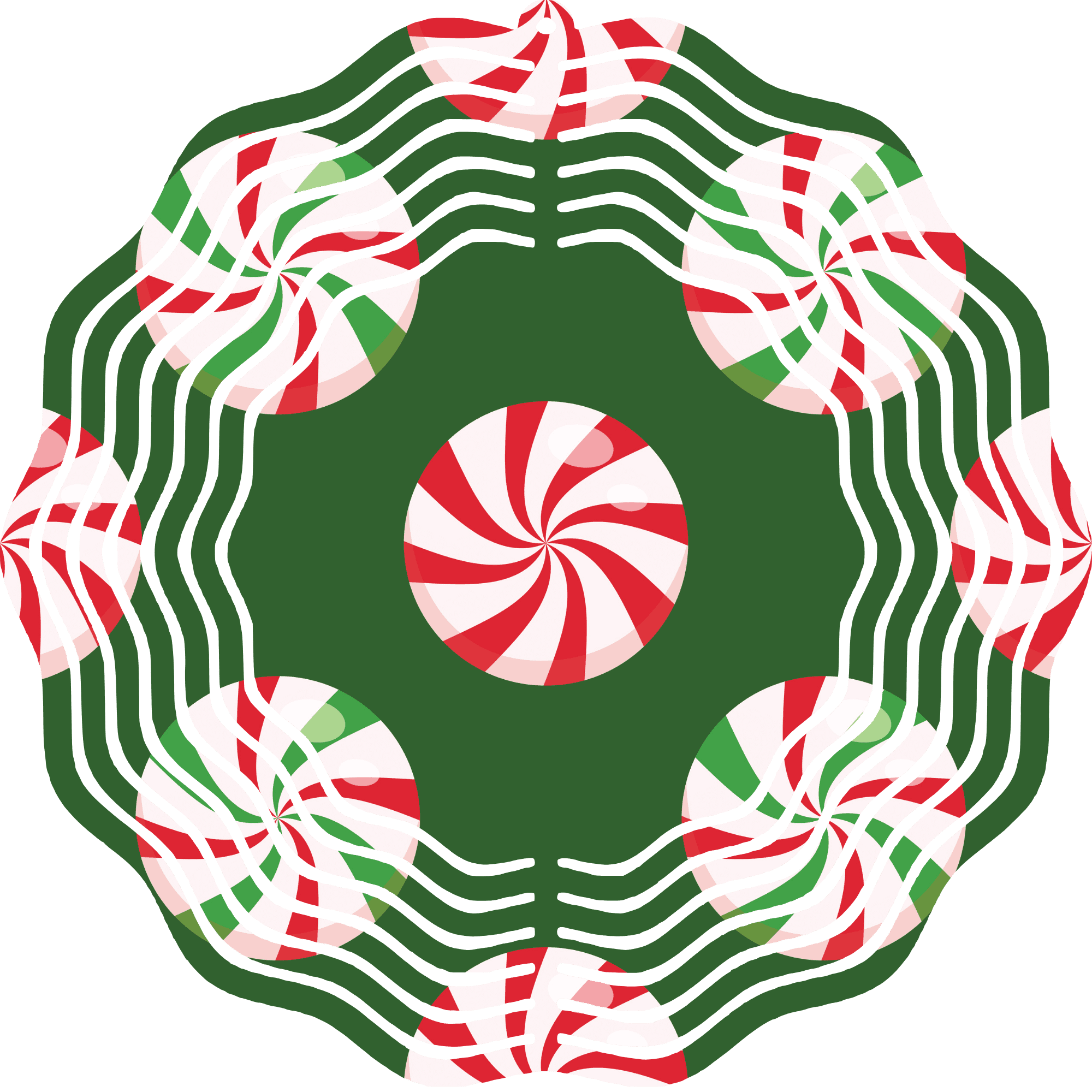 Peppermint Candy Wind Spinner 3D Metal Outdoor Whirligig Christmas Yard ...
