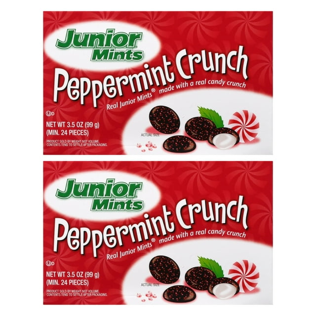 Peppermint Crunch 3.5 oz Theater Boxes Candy Mints Dark Chocolate Shell ...