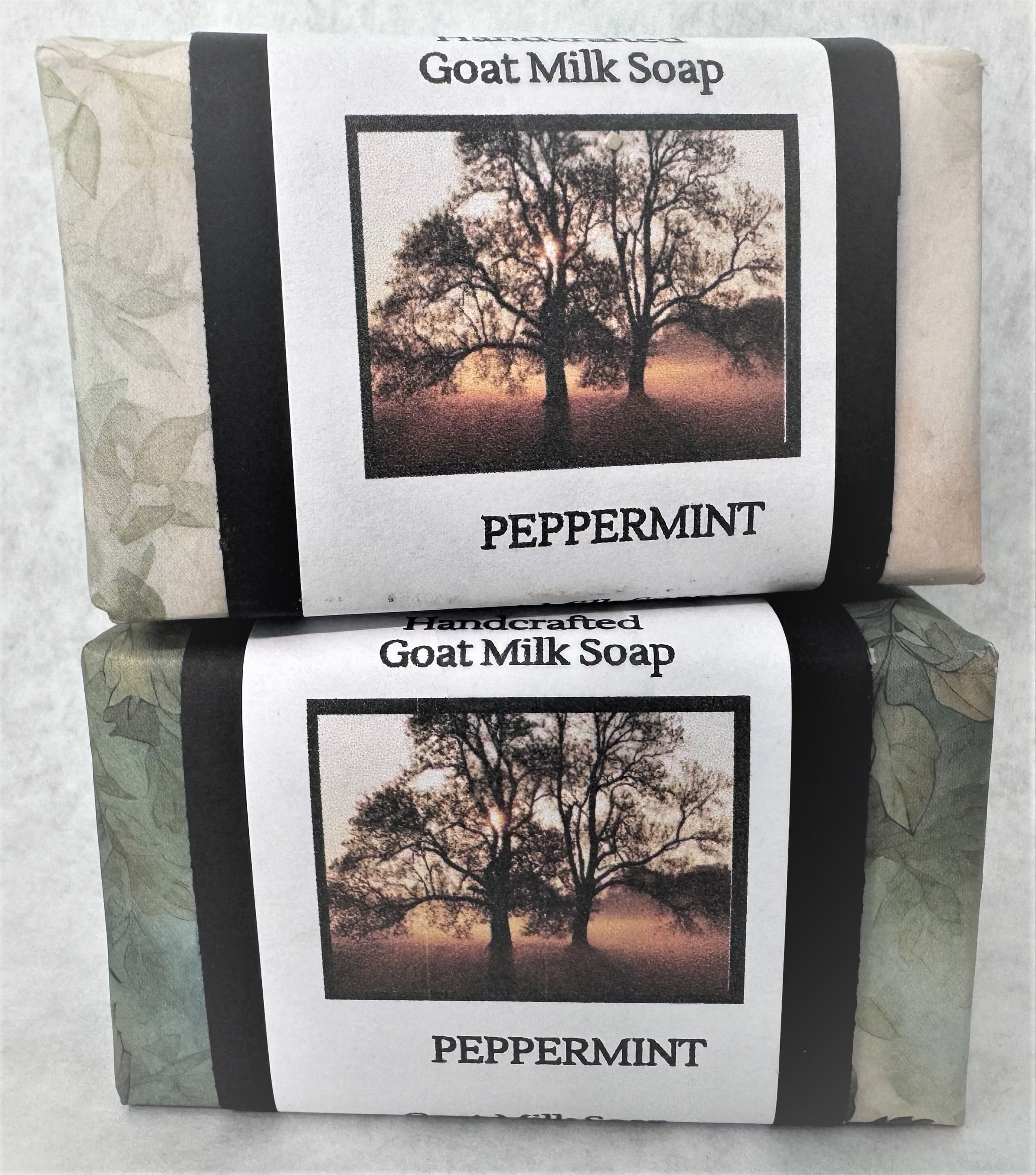 Oak Hill Soap LLC Peppermint Scented Goat Milk Bar Soap, 6 oz x 2 ...
