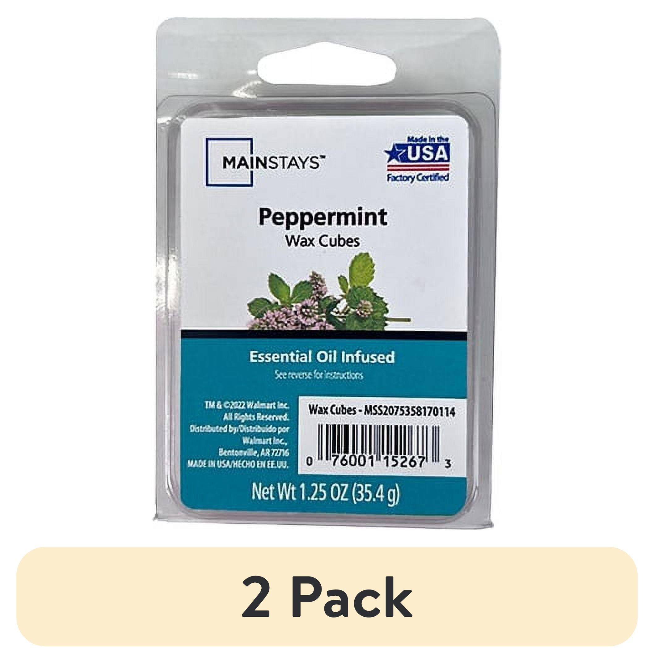 (2 pack) Peppermint Essential Oil Scented Wax Melts, Mainstays, 1.25 oz ...