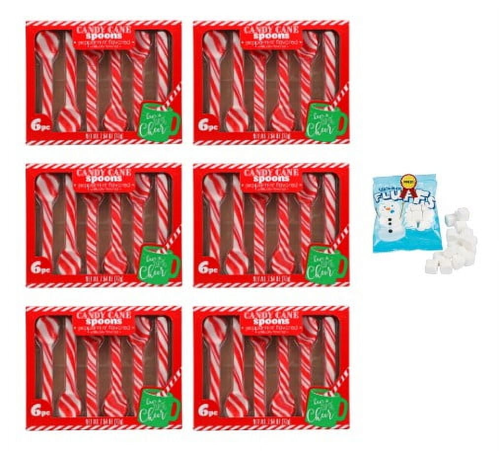 Peppermint Flavored Candy Cane Spoons 6-ct, Festive Holiday Treats for ...