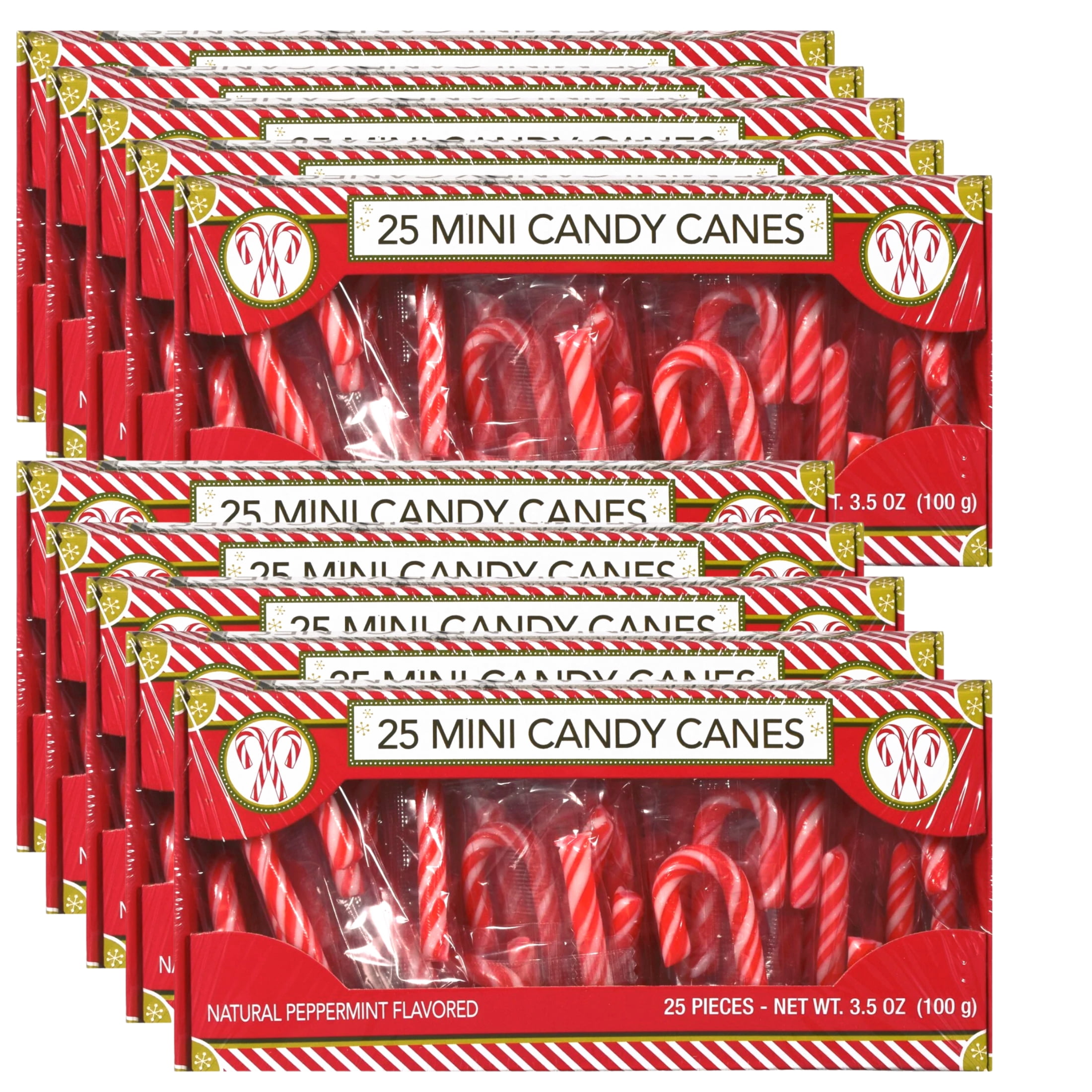 Peppermint-Flavored Mini Candy Canes, 25-ct. Boxes Bundle of 10 ...