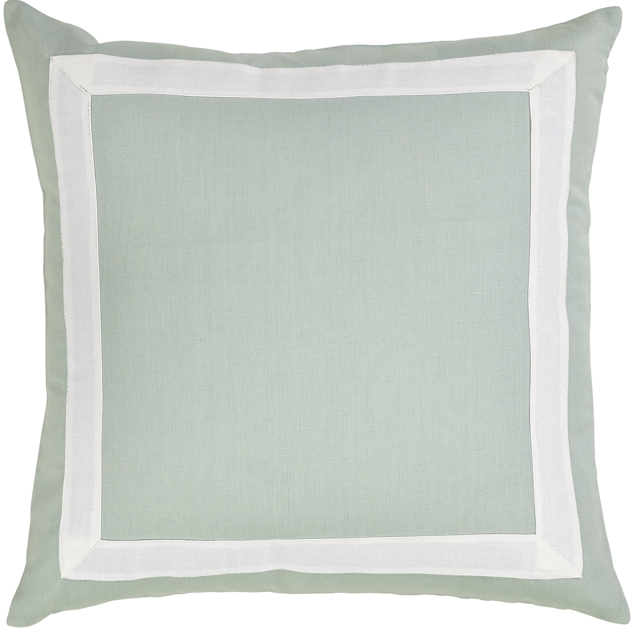 Peppermint Home Linen Cotton Bordered Decorative Throw Pillow Cover, 20 ...