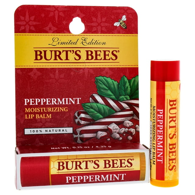 Burts Bees Unisex Peppermint Moisturizing Lip Balm - 0.15 oz - Walmart.com
