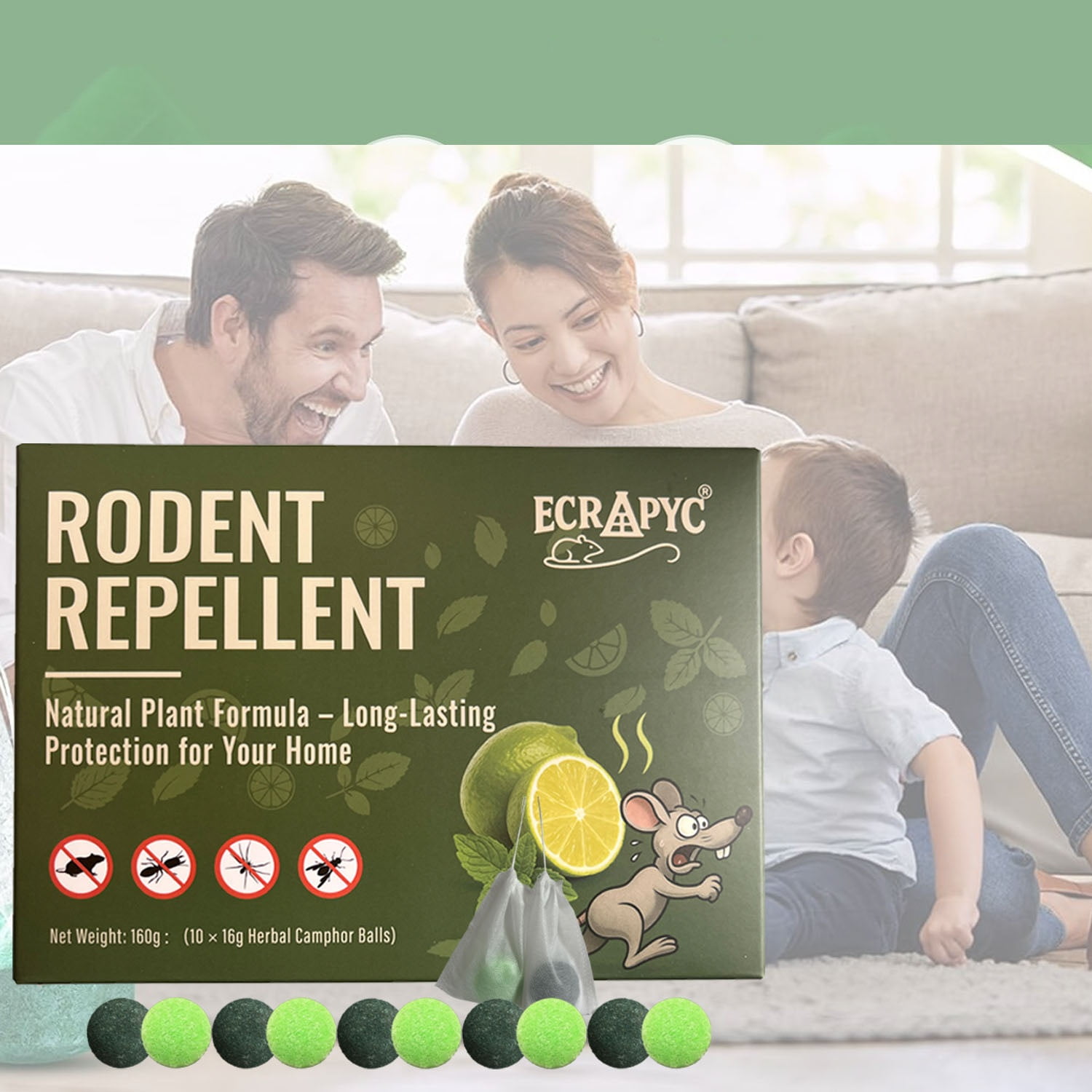 Peppermint Oil Rodent Repellent Pouches Natural Pest Control for Mice ...