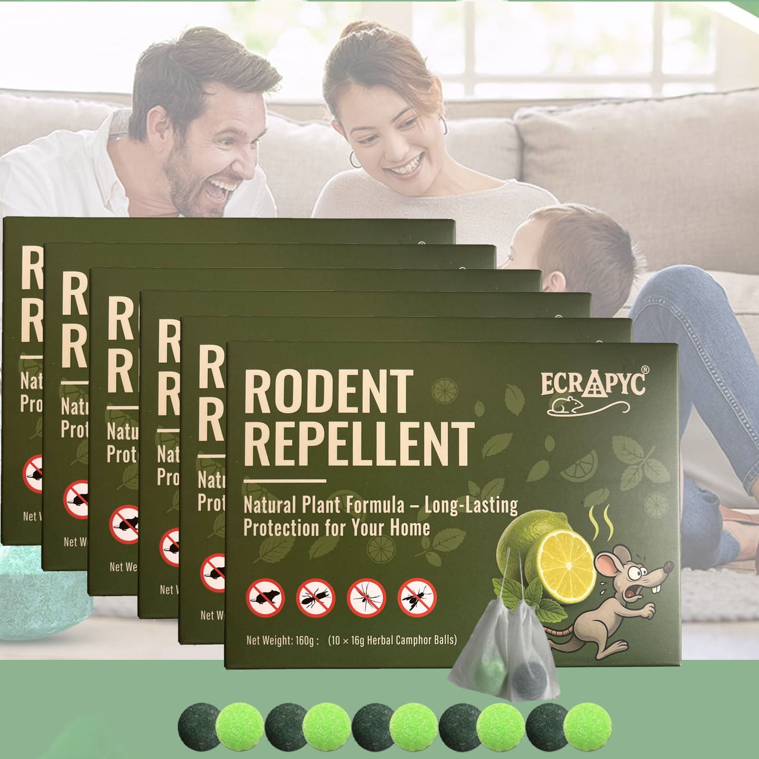 Peppermint Oil Rodent Repellent Pouches Natural Pest Control for Mice ...