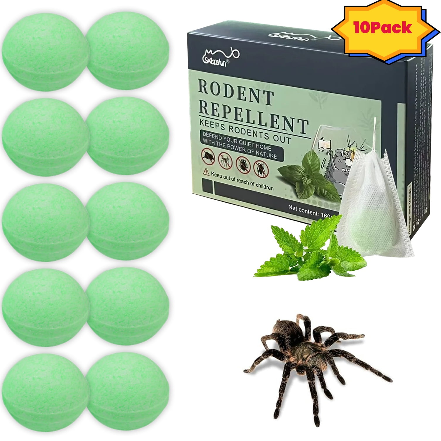 Peppermint Oil Spider Repellent - 10 Pack Spider Repellent Balls for ...