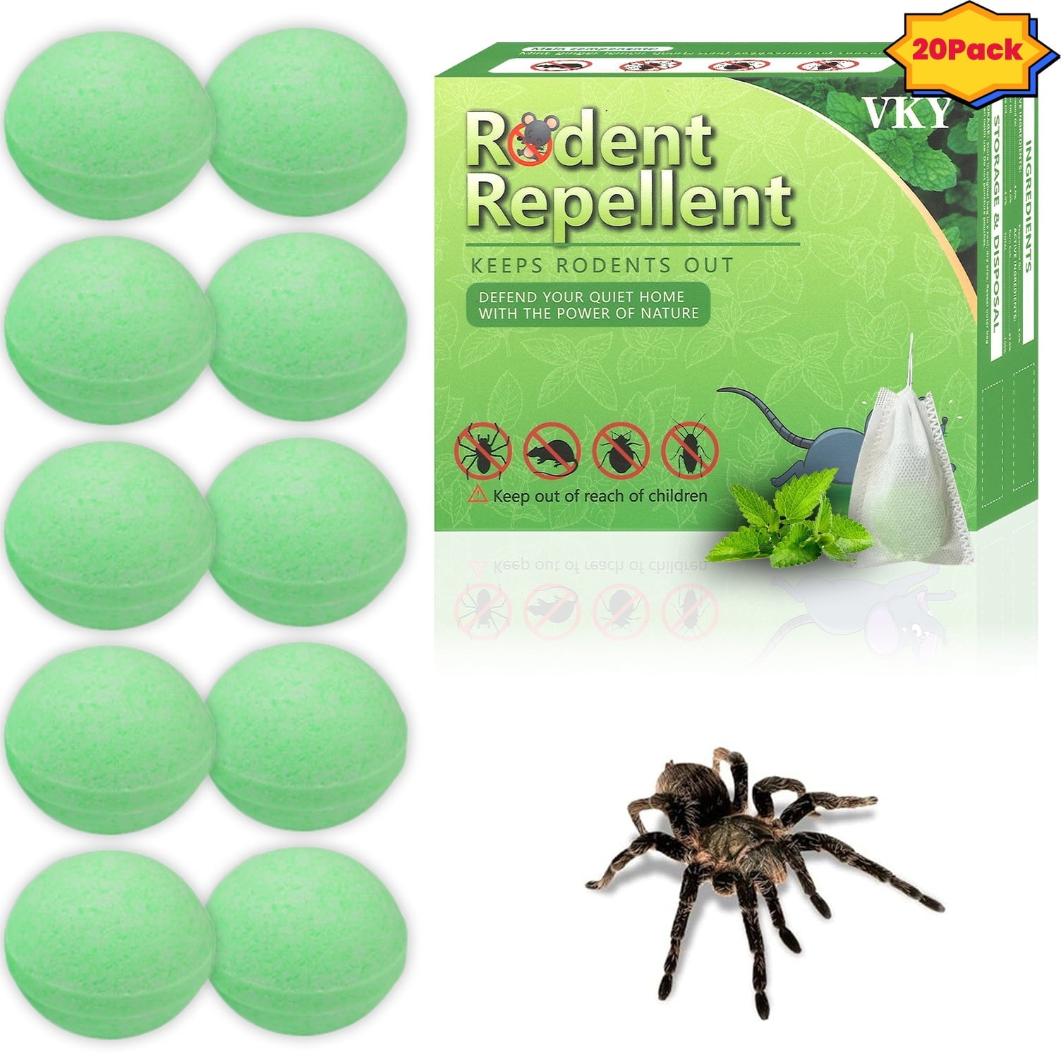 Peppermint Oil Spider Repellent Balls 20 Pack for House Garage to Get ...