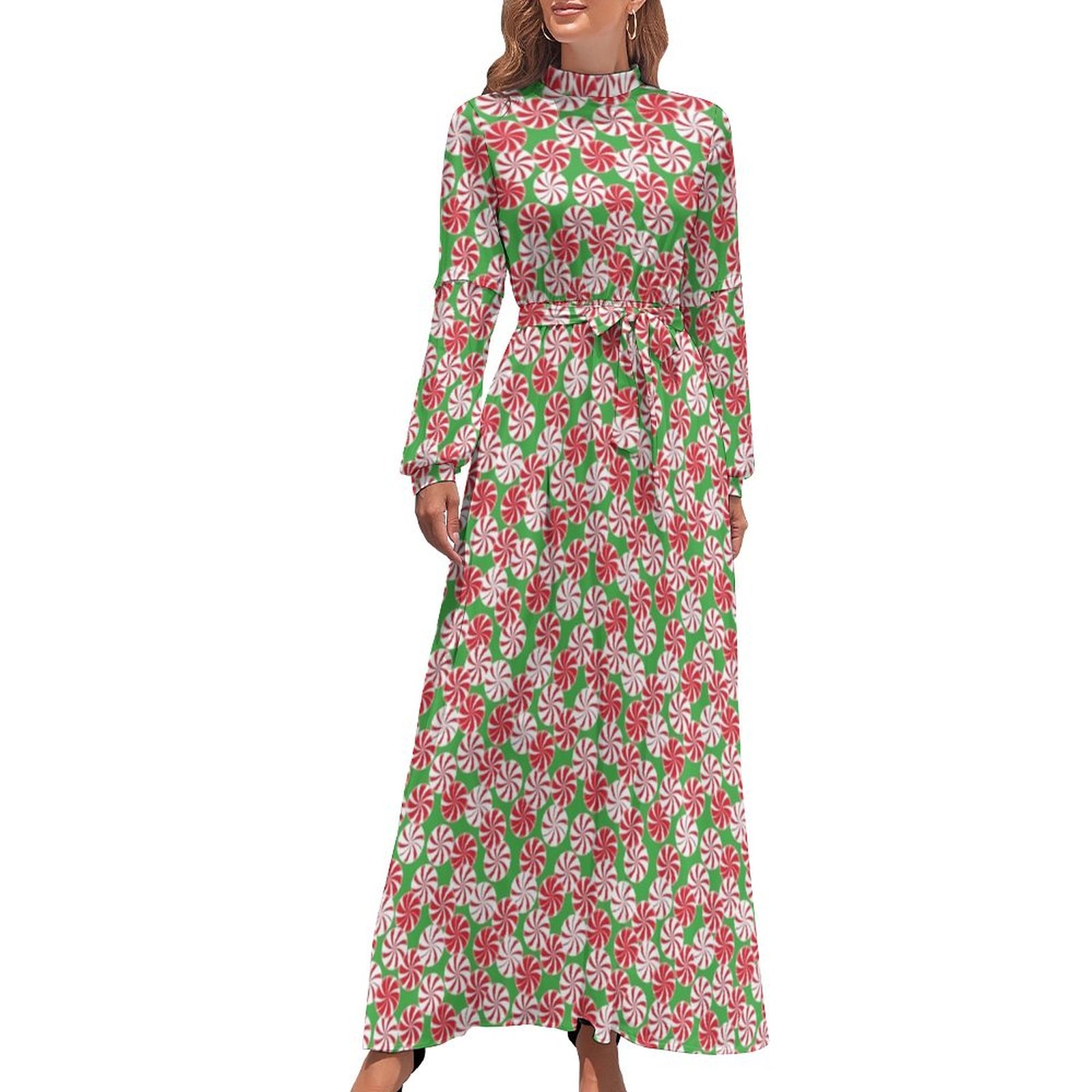 Peppermint Party Long Dress women's clothing summer novelties clothes ...