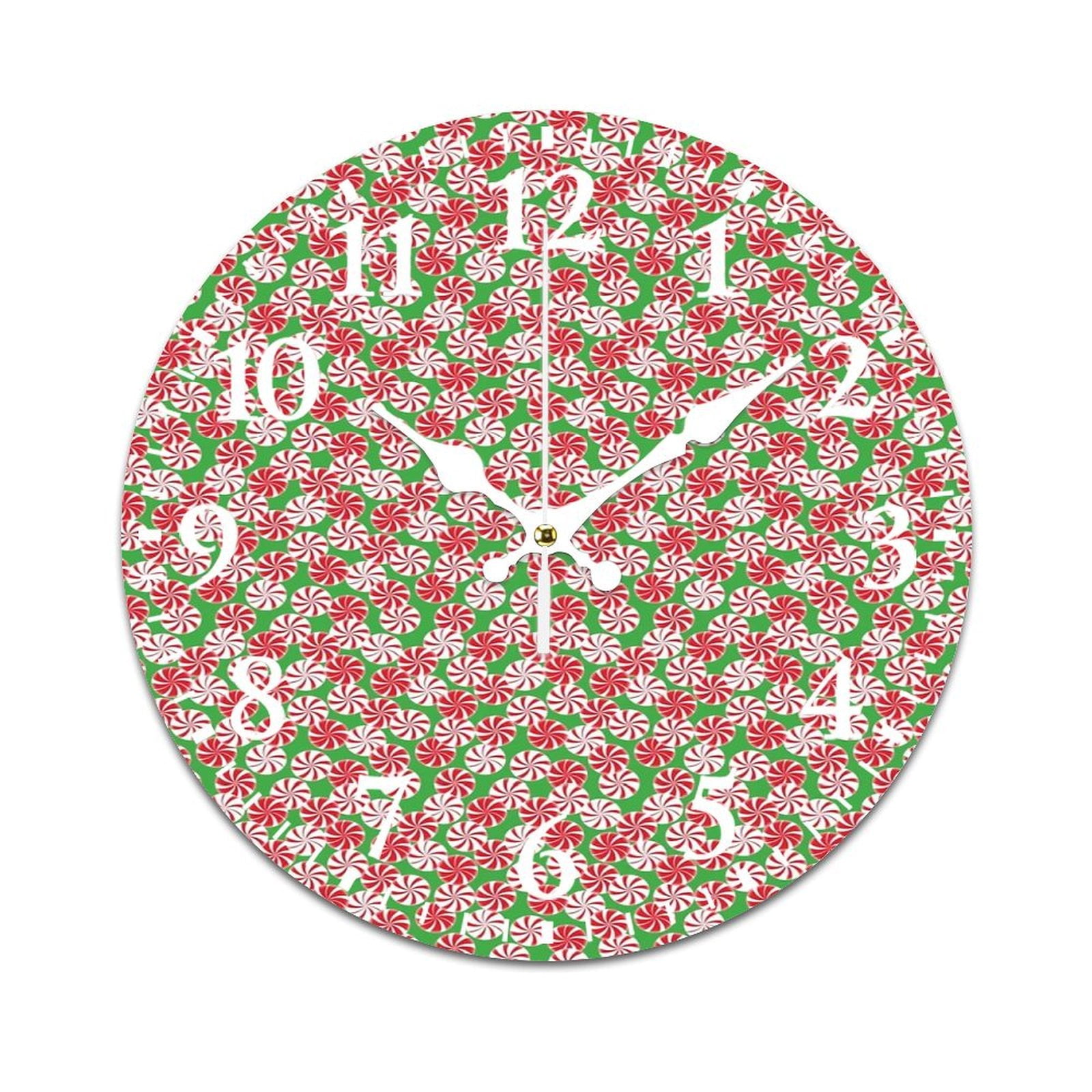 Peppermint Party Wall Clock Modern Design Clocks Wall Hanging Home ...