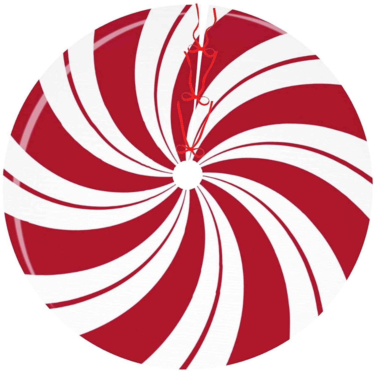 Peppermint Red Candy Double Swirl, Elastic Fitted Edged Round ...