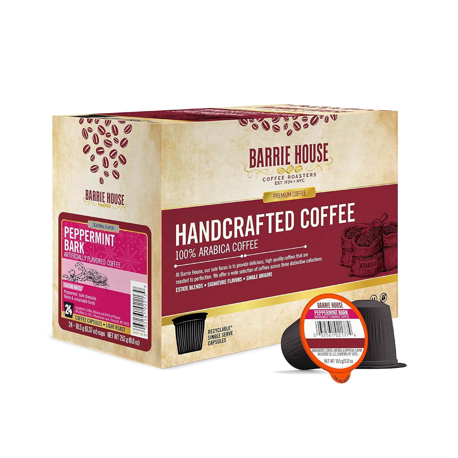 Peppermint Single Serve Coffee Pods, 24 Pack | Seasonal Small Batch ...