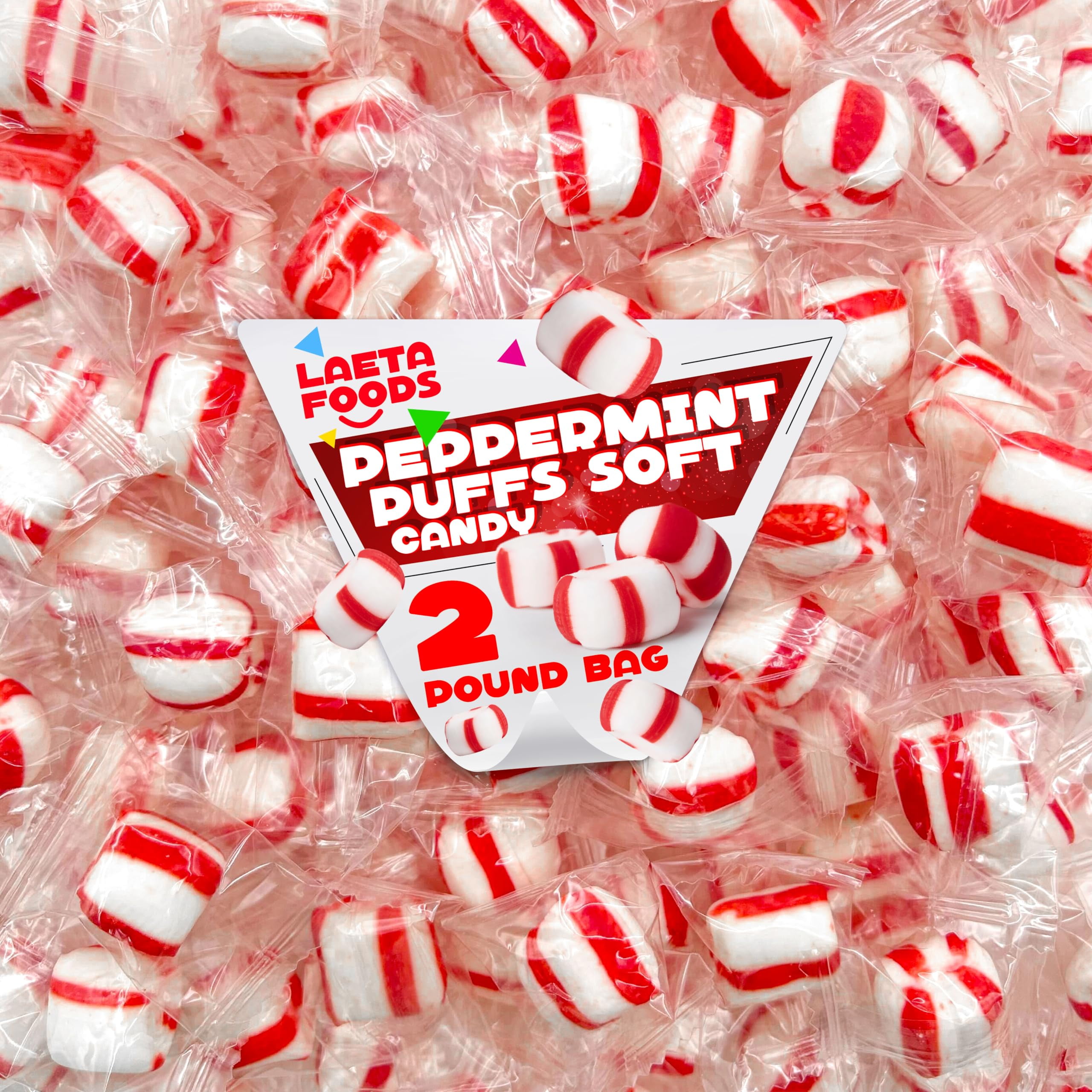 Peppermint Soft Puffs Candy KEF28 | 2 Pound Bag | Refreshing Mints ...