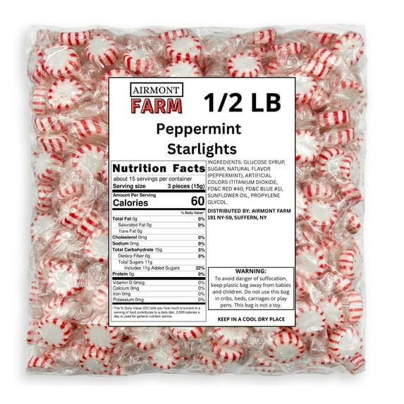 Peppermint Starlights Hard Candy Individually Wrapped Bulk Old ...