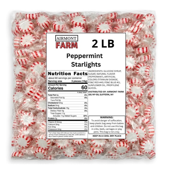 Peppermint Starlights Hard Candy Individually Wrapped Bulk Old ...