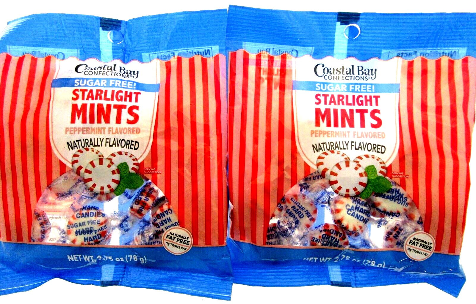 Peppermint Sugar Free Coastal Bay Hard Candy 2.75oz bag Lot of 2 ...