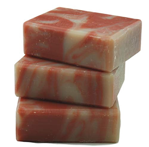 Peppermint Swirl soap with red clay, We add French red clay for it's ...