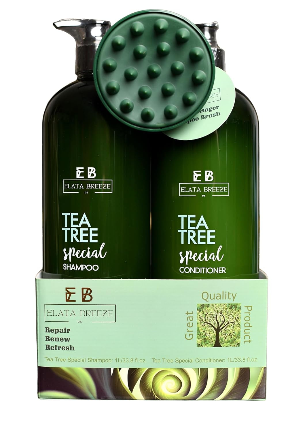Peppermint Tea Tree Special Shampoo and Conditioner Set (33.8 0z ...