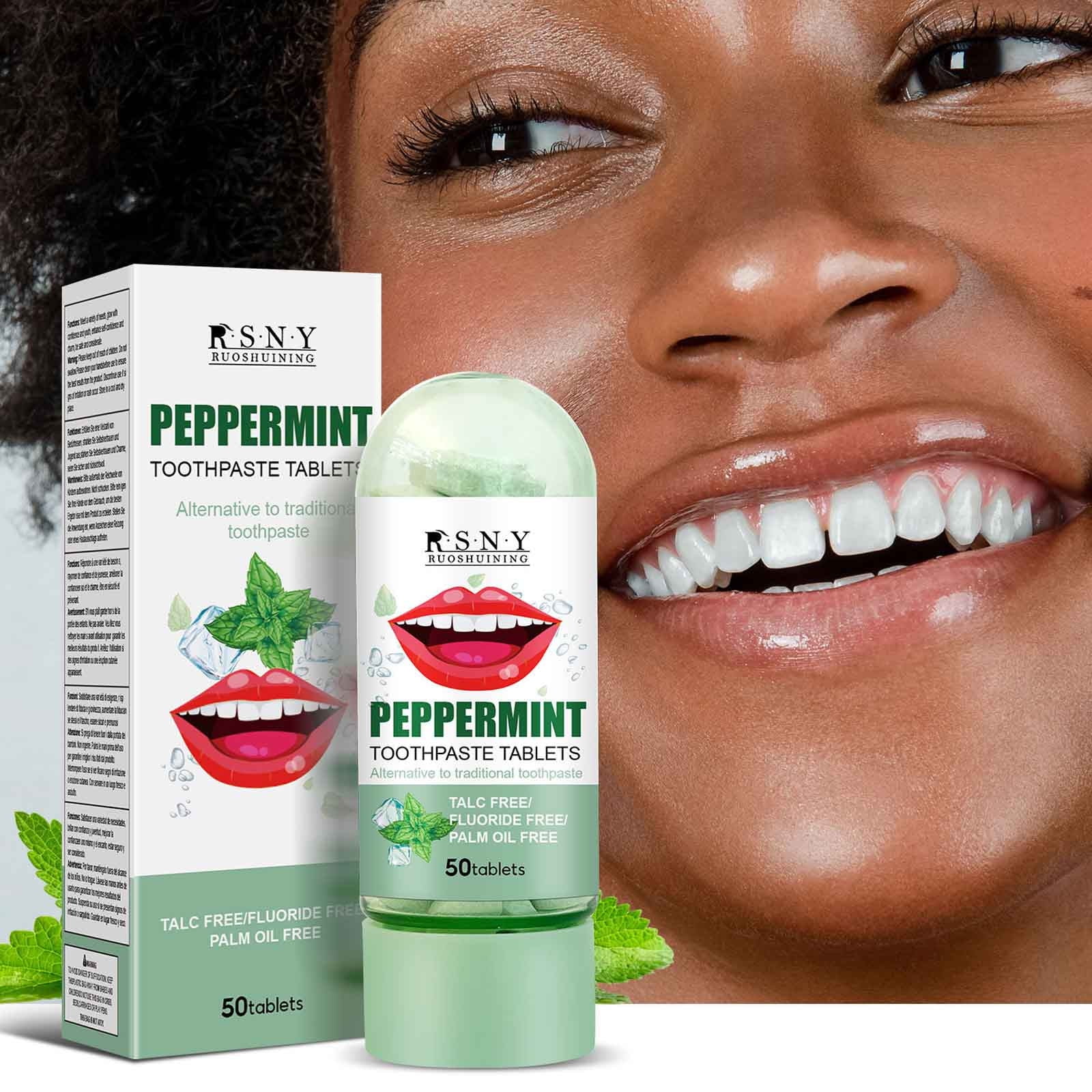 Peppermint Toothpaste Tablets | Fluoride-Free & Nano Hydroxyapatite ...