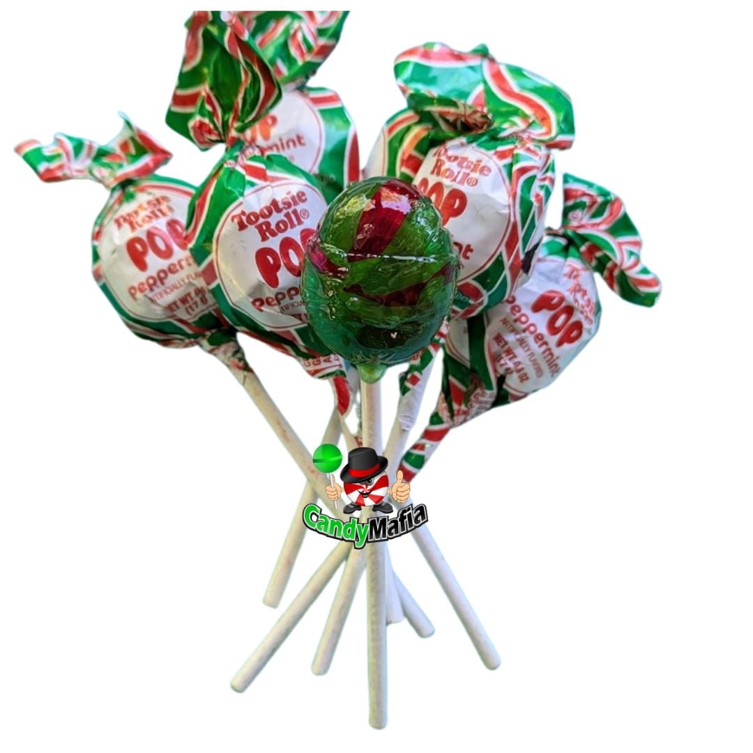 CandyMafia Peppermint Tootsie Pops Candy Cane Suckers, 60 Count ...