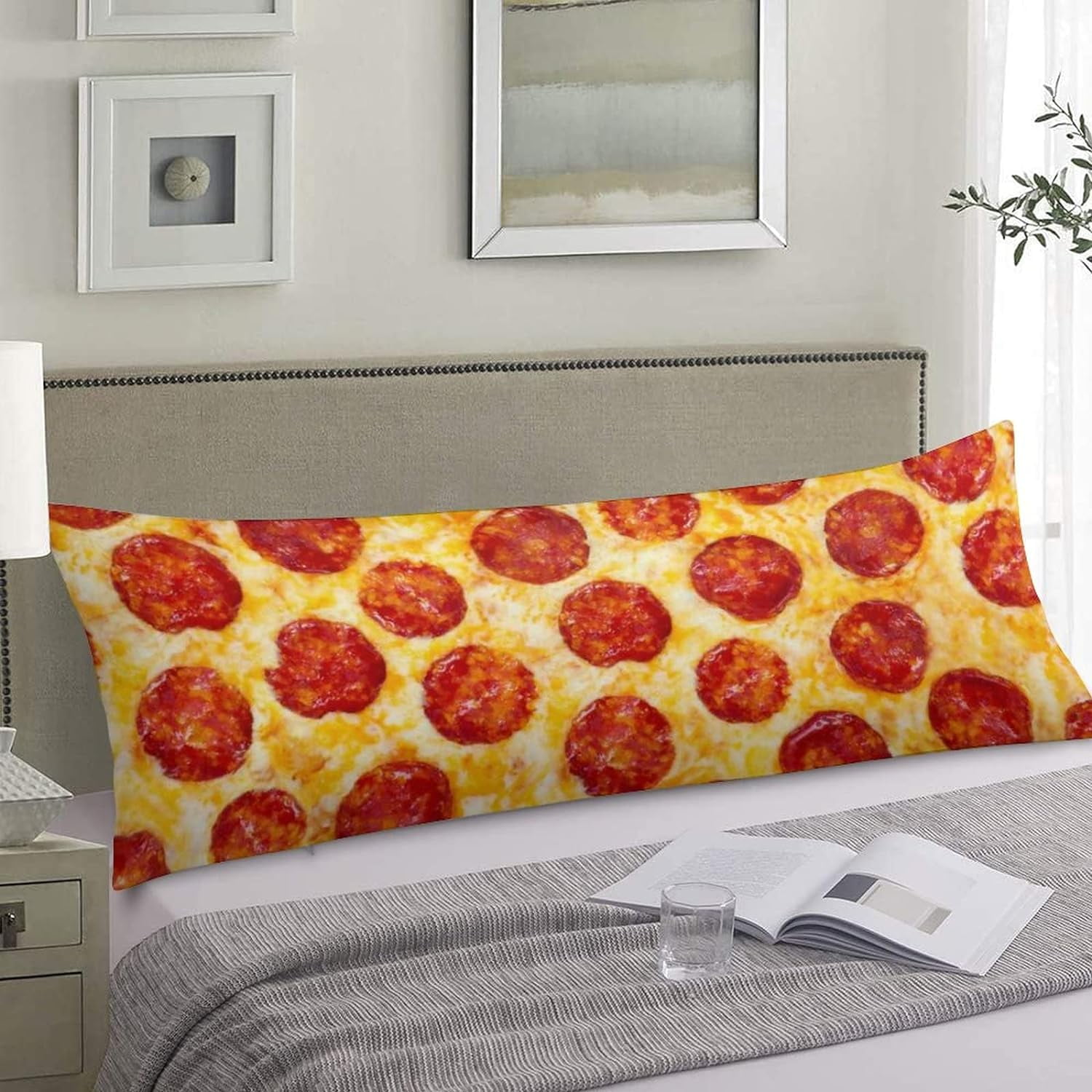 Pepperoni Pizza Body Pillow Cover Funny Food Sausage Cheese Novelty ...