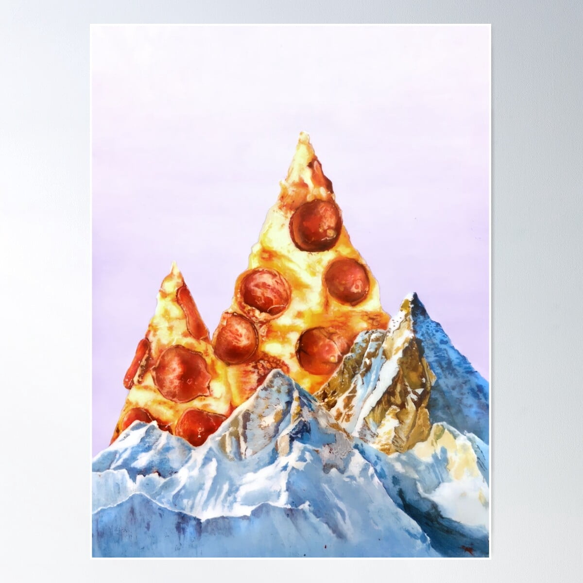 Pepperoni Pizza Peaks Poster Wall Art, Modern Wall Decor For Living ...