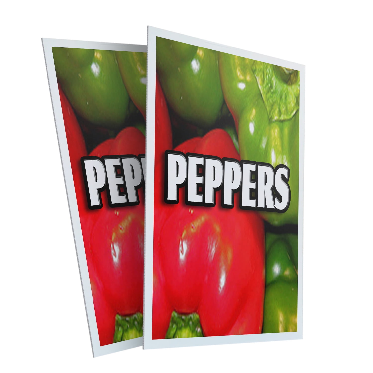 Peppers (2-PACK) 24" x 36" Plastic Signs | Sign Insert 4mm Corrugated ...