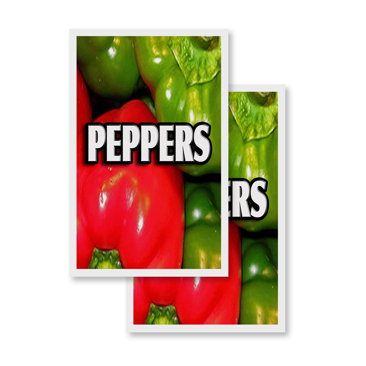Peppers (2-PACK) 24" x 36" Vinyl Decals | Sign Insert Peel & Stick ...