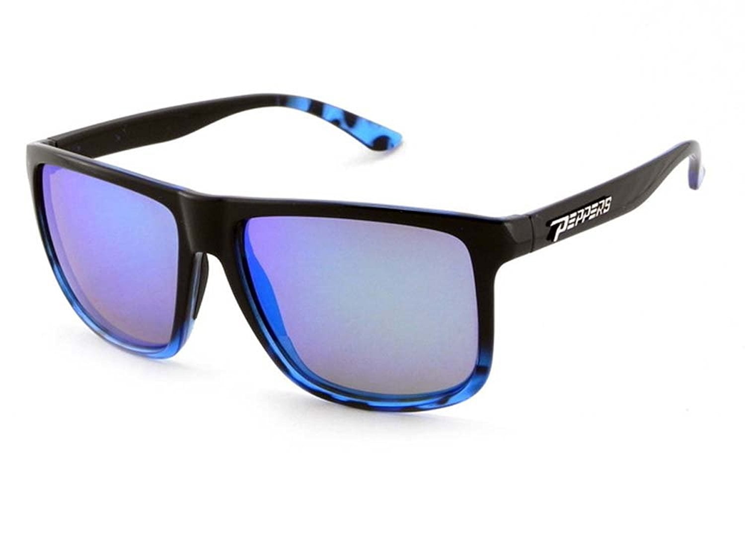 Peppers Dividend Sunglasses Shiny Black to Blue Tort Fade with Brown ...