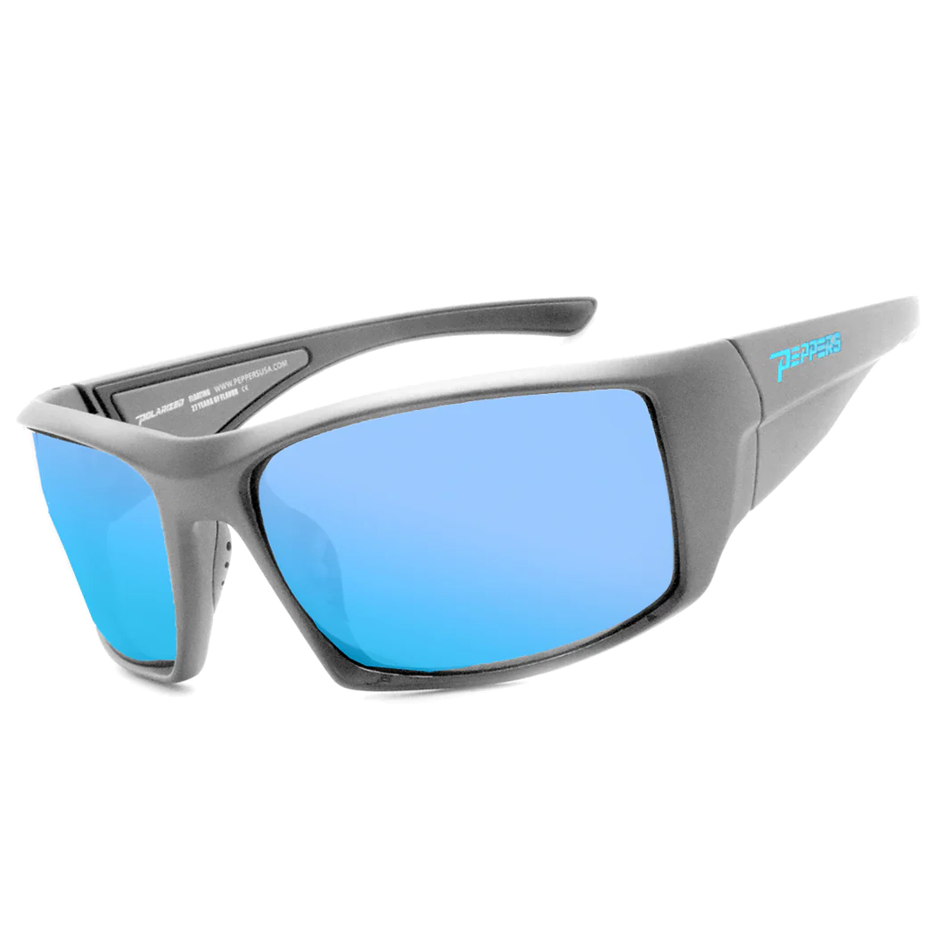 Peppers Quiet Storm Matte Grey With Blue Mirror Polarized Lens ...