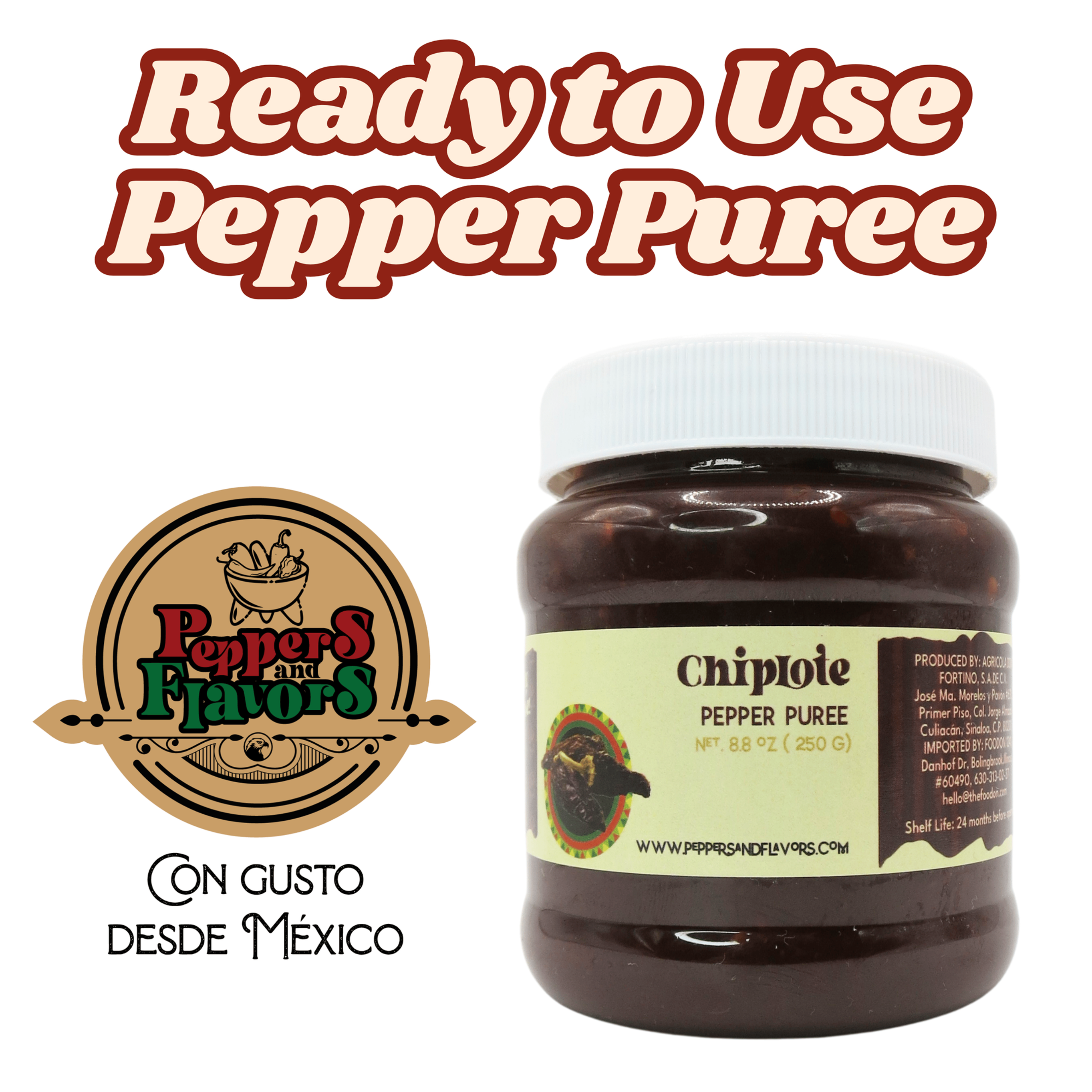 Peppers and Flavors Chipotle Pepper 4-Pack! Ready-to-Use Pepper Puree ...