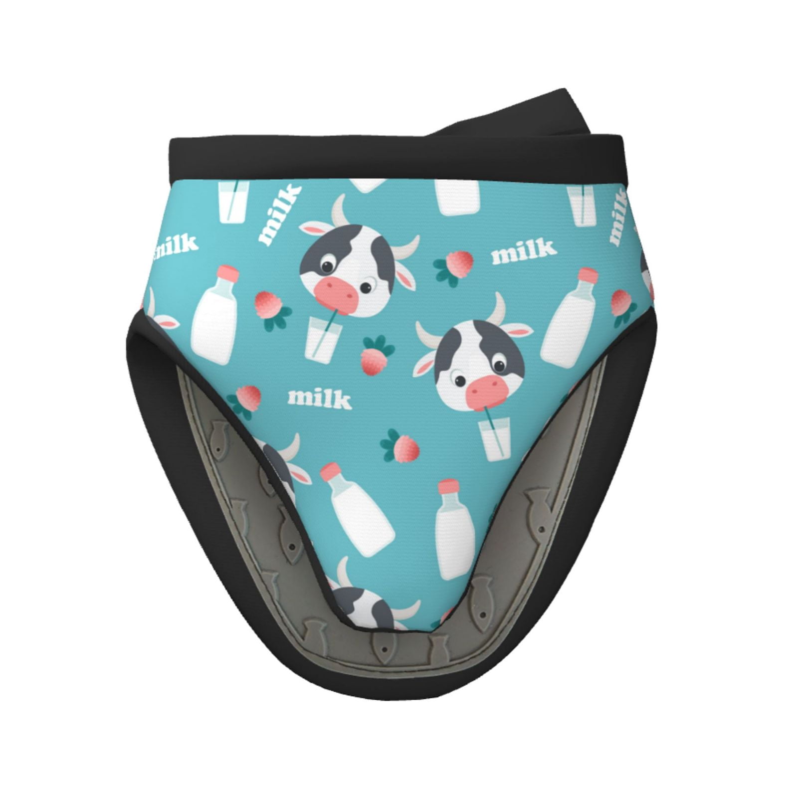 Peppy Cute Cow Strawberry Milk Oven Mitts Heat Resistant, Soft Lining ...