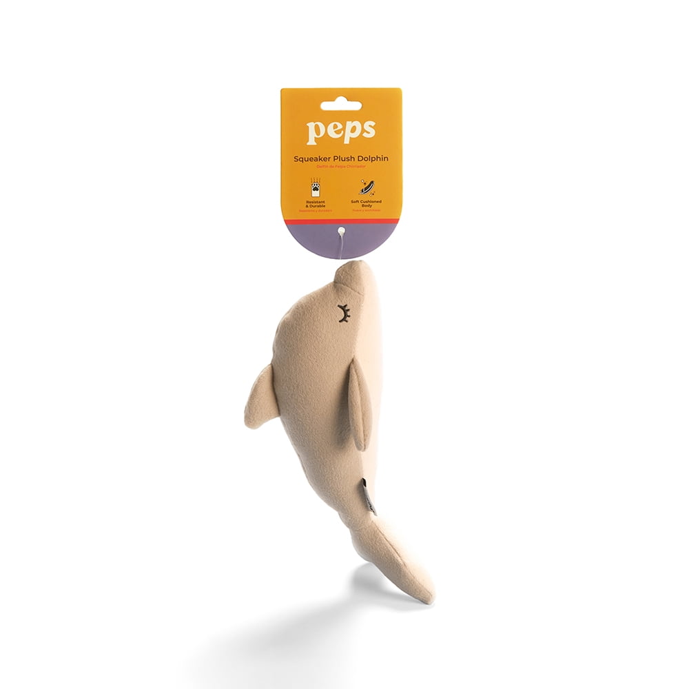 Peps Cozy Plush Fabric Squeaker - Dolphin - Walmart.com