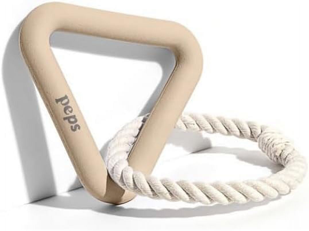 Peps Pet Toy Natural Rubber Triangle w/Cotton Rope (Small Size) Tan ...